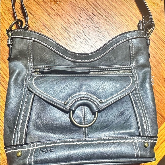boc | Bags | Boc Dark Gray Leather Shoulder Bag | Poshmark